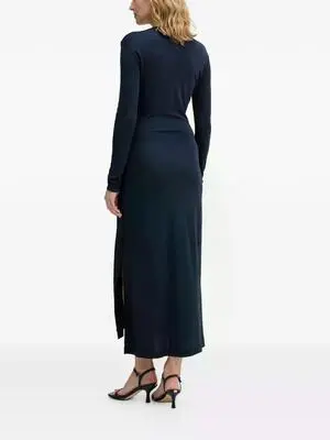 Sisley Buttoned Ruched Midi Dress