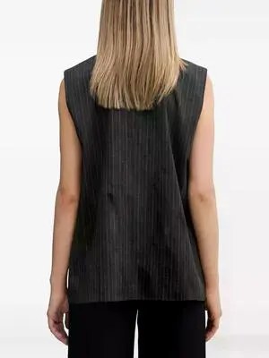 Sisley Pinstripe V-neck Gilet