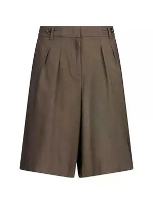 Liu Jo Mélange Pleated Denim Shorts - Brown