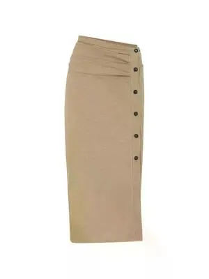 Attico Ruched Skirt With Button Detailing
