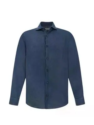 Paul & Shark Garment-dyed Linen Shirt - Blue