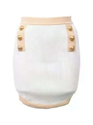 Balmain Button Knitted Mini Skirt