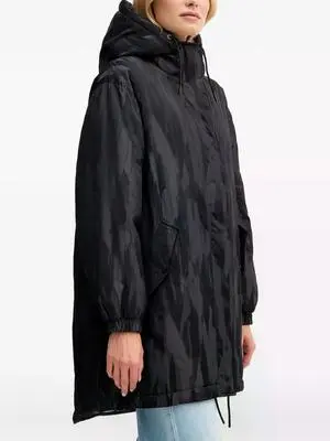 Sisley Hooded Patterned Parka Coat