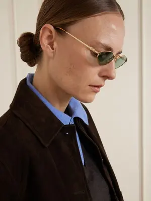Miu Miu Tone Hexagon Frame Sunglasses - Gold