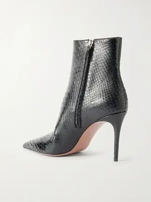 Paris Texas Vera Snake-effect Leather Ankle Boots
