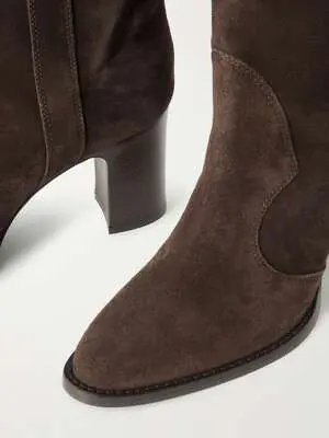 Paris Texas Lavinia Suede Knee Boots - Chocolate