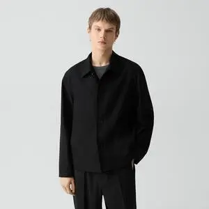 Theory Boxy Jacket In Twill Blend - Black