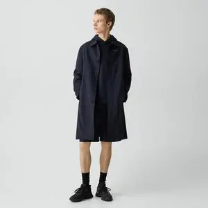 Theory Balmacaan Coat In Motion Wool - Eclipse