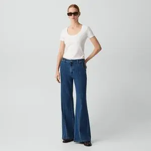 Theory Fluid Flare Jean In Essential Denim - Ocean Blue