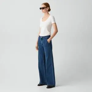 Theory Fluid Flare Jean In Essential Denim - Ocean Blue