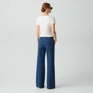 Theory Fluid Flare Jean In Essential Denim - Ocean Blue