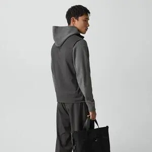 Theory Motion Wool Zip Up Vest - Charcoal Melange