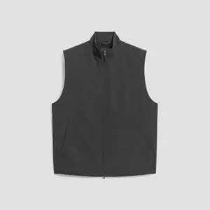 Theory Motion Wool Zip Up Vest - Charcoal Melange