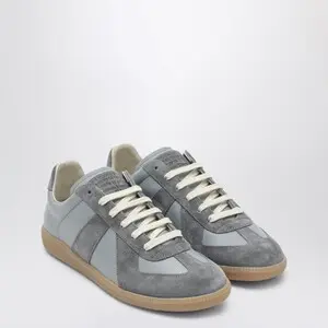 MAISON MARGIELA Replica Leather And Suede Sneakers - Grey