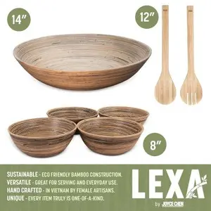 LEXA 6 Piece Salad Serving Set - Black