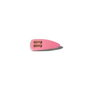 Miu Miu Patent Leather Hair Clip - Geranium Pink