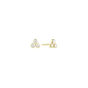 SET & STONES Trinity Stud Earrings - Gold