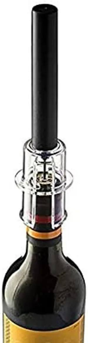 BRENTWOOD Air Pump Wine Bottle Opener With Foil Cutter Vacuum Stopper And Aerator Pourer - Black