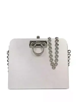 FERRAGAMO 1990-2000s Gancini Aluminium Shoulder Bag - Silver