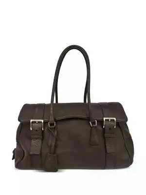 Prada 1990-2000s Buckled Leather Shoulder Bag
