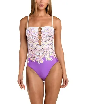 SUNSHINE 79 Lilac Cascade Bandeau One Piece - Multi