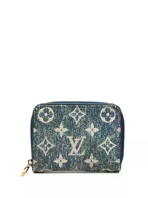 LOUIS VUITTON 2021-2025 Monogram Jacquard Denim Zippy Purse Coin Pouch - Blue