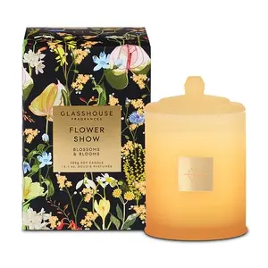 GLASSHOUSE FRAGRANCES Flower Show Jar Candle, 13.4 Oz - Yellow