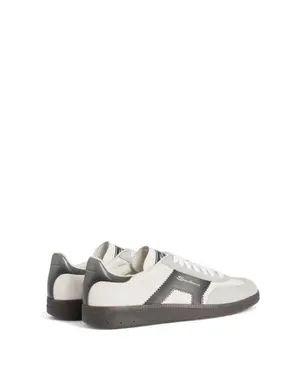 Santoni Leather And Suede Sneakers - White