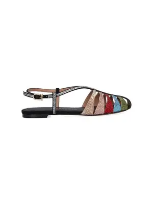 FERRAGAMO Caged Rhinestone Sandals - Multi