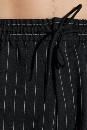 Y3 Pinstripe Pattern Knee-length Shorts - Black