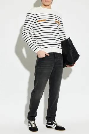 Dsquared2 Striped Logo Sweater - White