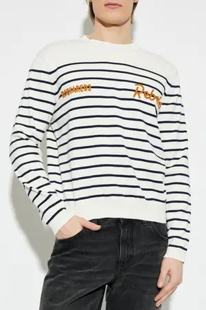 Dsquared2 Striped Logo Sweater - White
