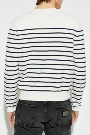 Dsquared2 Striped Logo Sweater - White