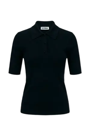 JIL SANDER Wool Polo Black