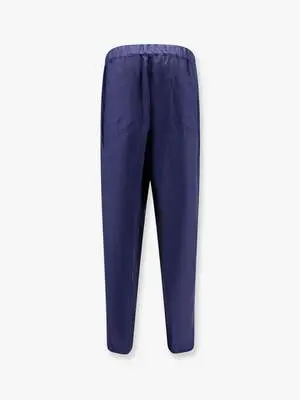 LANEUS Viscose And Linen Wide Leg Trousers