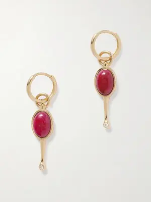 LOREN STEWART Stellar Key Hoop Earrings - Red