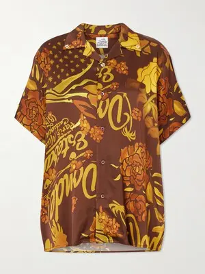 DONDE ESTEBAN Veranera Printed Stretch-satin Shirt