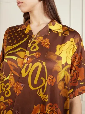 DONDE ESTEBAN Veranera Printed Stretch-satin Shirt
