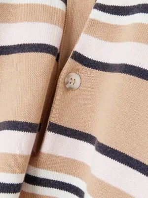 SANDERLAK Striped Cotton-jersey Polo Shirt