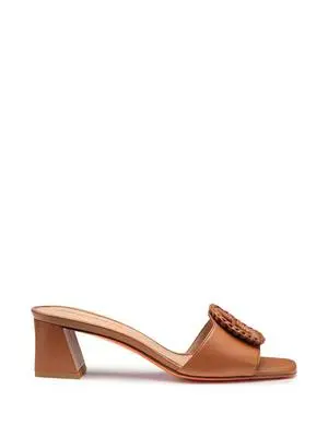 Santoni Woven Buckle Sandals - Brown