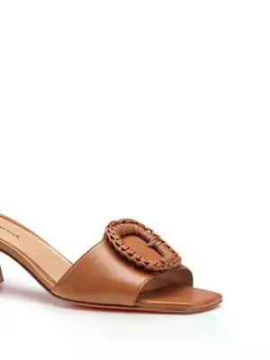 Santoni Woven Buckle Sandals - Brown