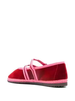 FLABELUS Claire Double-strap Ballet Flats - Red