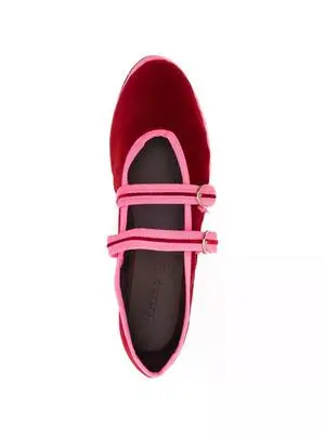 FLABELUS Claire Double-strap Ballet Flats - Red