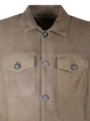 VOLFAGLI FIRENZE Urano Button-front Suede Shirt Jacket