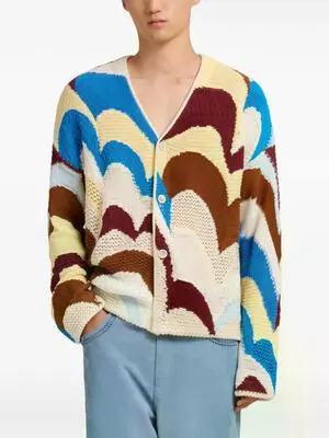 Marni Patterned Crochet-effect Cardigan