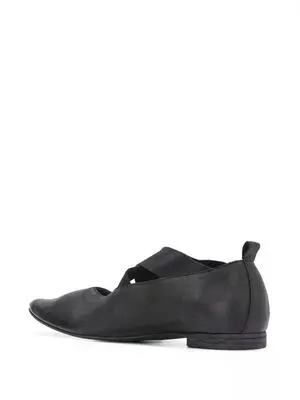 UMA WANG Crisscross Strap Ballerinas - Black