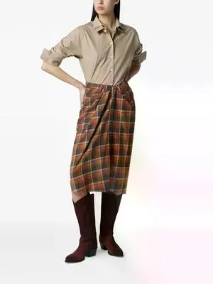6397 Tartan Plaid Skirt - Orange