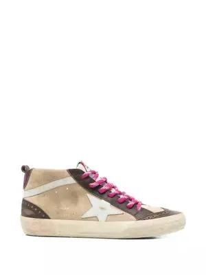 GOLDEN GOOSE Mid Top Star Lace Up Sneakers - Neutrals