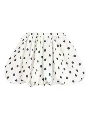 Patou Elasticated-waist Polka-dot Mini Skirt - White