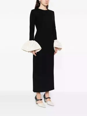 Staud Hawthorne Ruffled-cuff Maxi Dress